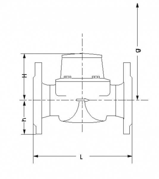 Průmyslový vodoměr SENSUS MeiStream 50°C, DN100 Q3 160 T50 PN16 L360 ...